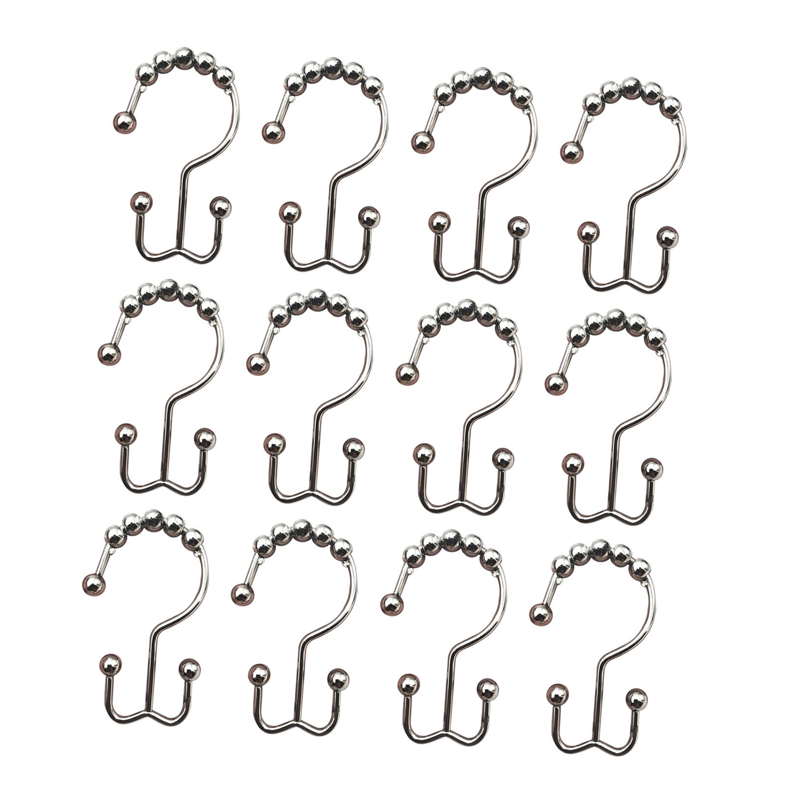 12 шт. крючков для душевой занавески кольца нержавеющая сталь устойчивая к ржавчине двойные скользящие крючки для душа для ванной комнаты
