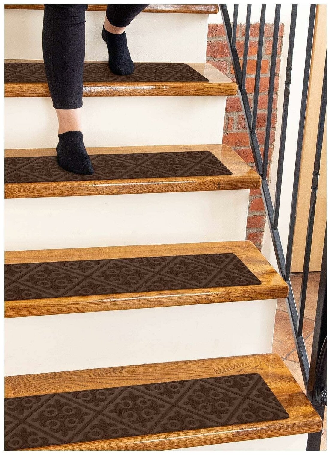 Коврик для ступеней KOKOJO 10 шт Нескользящий самоклеящийся ковер для лестницы коврик для лестницы, 0.2 x 0.76 м