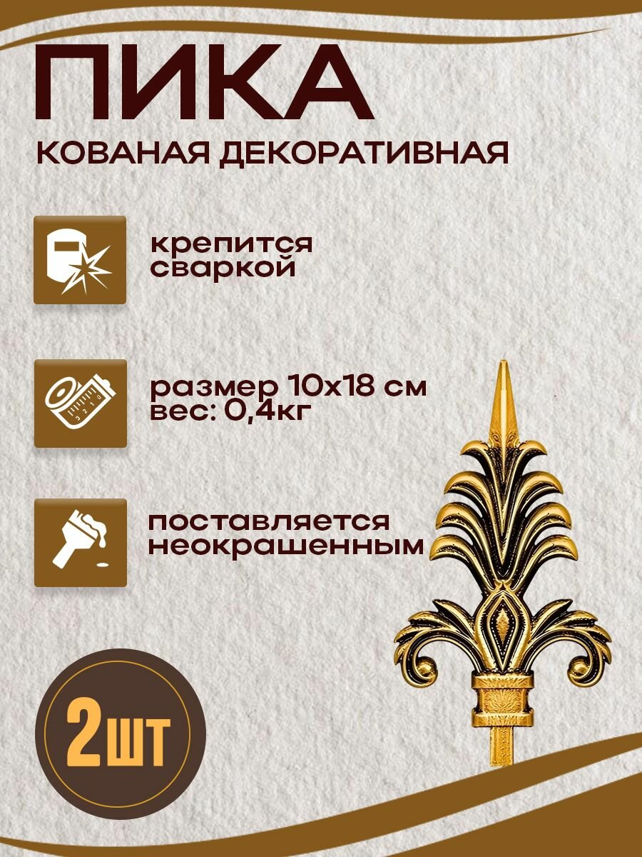 Пики кованые под проф. трубу 20х20мм, 2 шт