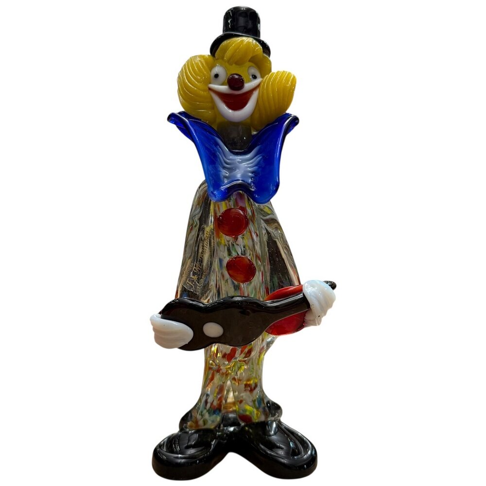 Статуэтка "Клоун Musicista", 21 см, выдувное стекло, ручная работа, F & M Ballarin, Murano, Италия