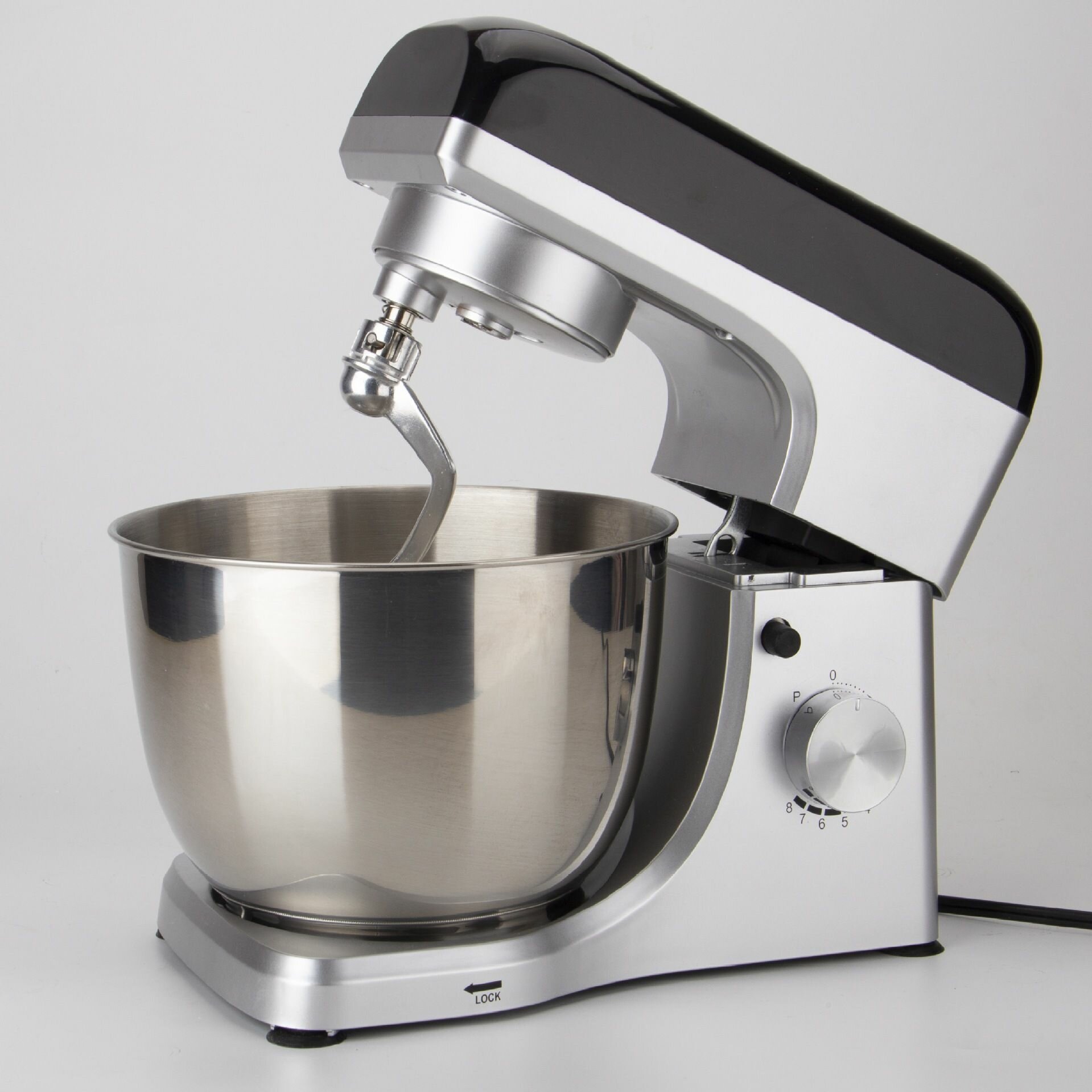 Электрический тестомес 4.8Qt 1000Вт 220В 8-скоростной стационарный миксер с хлеба приготовительным крюком и наклонной головкой , приготовления салатов, джемов и крема!