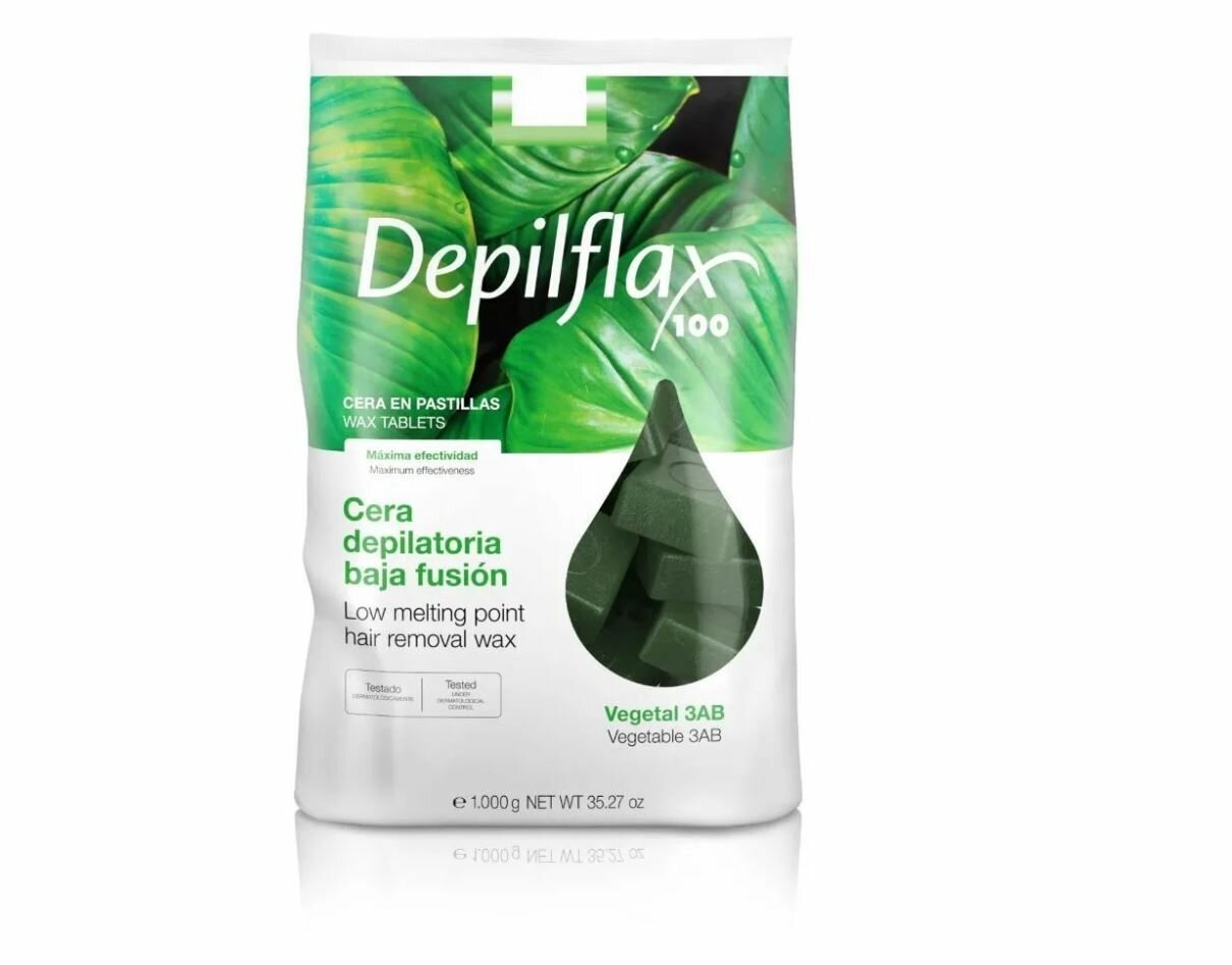 Depilflax Воск горячий в дисках 3 АВ в брикетах Зеленый 1 кг