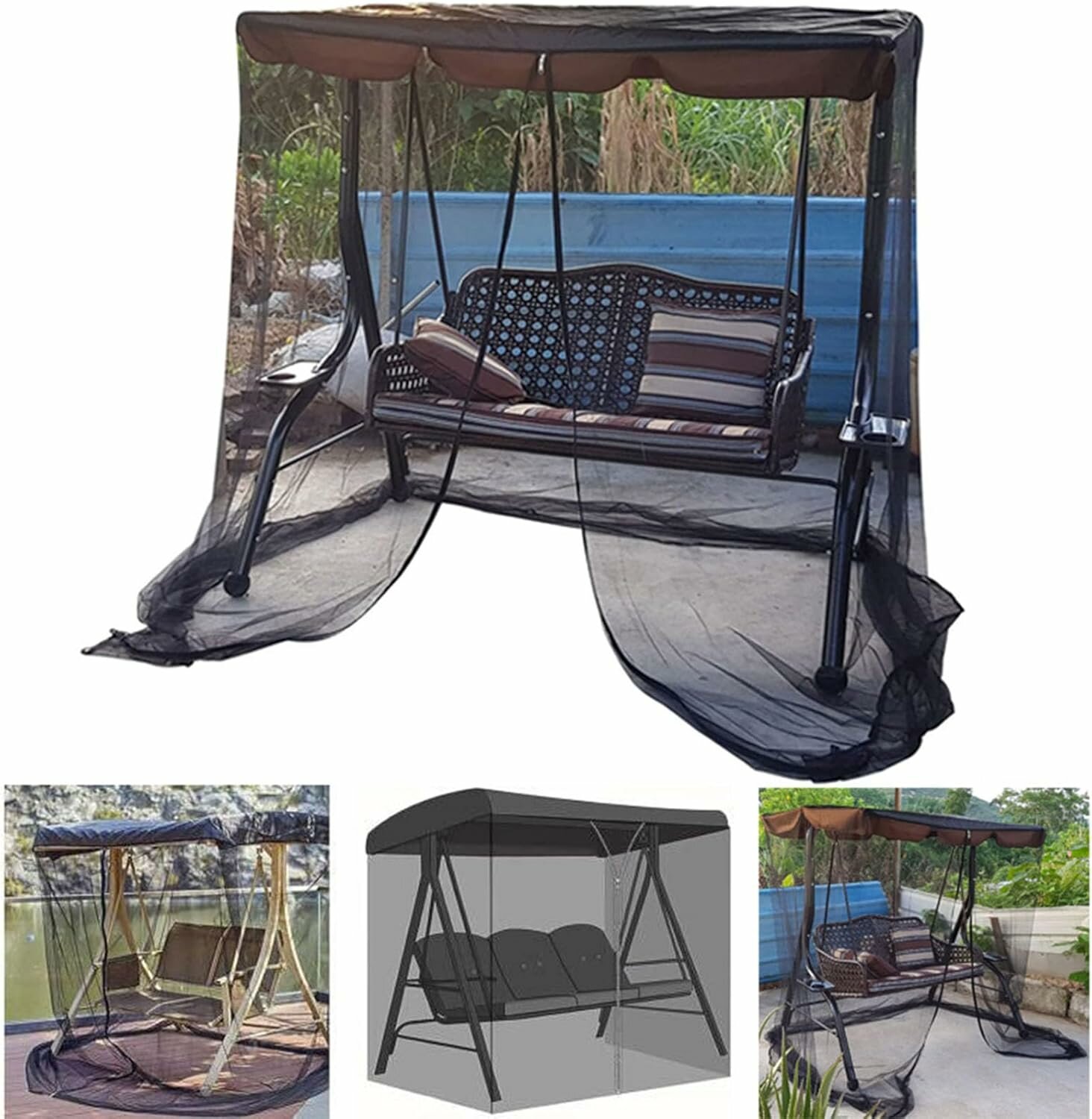 Москитная сетка для садовых качелей 185*125*205cm