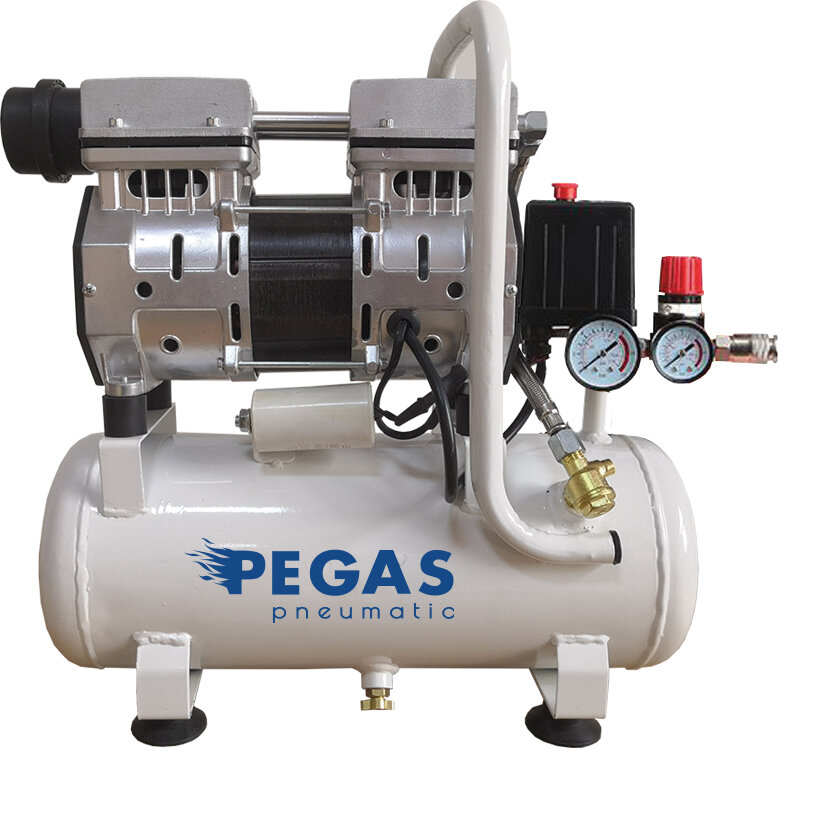 Компрессор Pegas Pneumatic PG-601, безмасляный, электрический, 160л/мин, 8атм, 0,75кВт, 6л