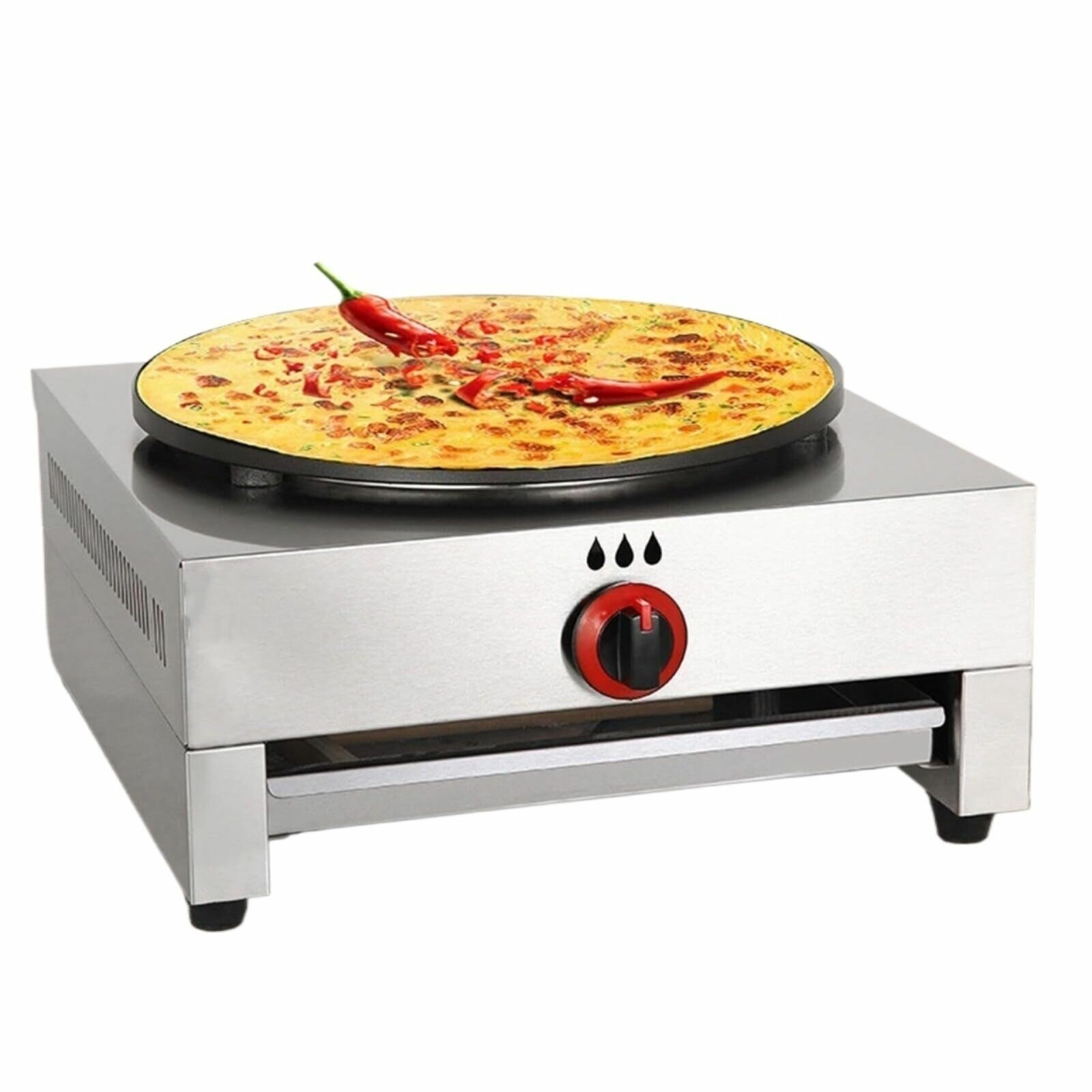 Газовая Блинница Из Нержавеющей Стали С Плитой Диаметром 40 См