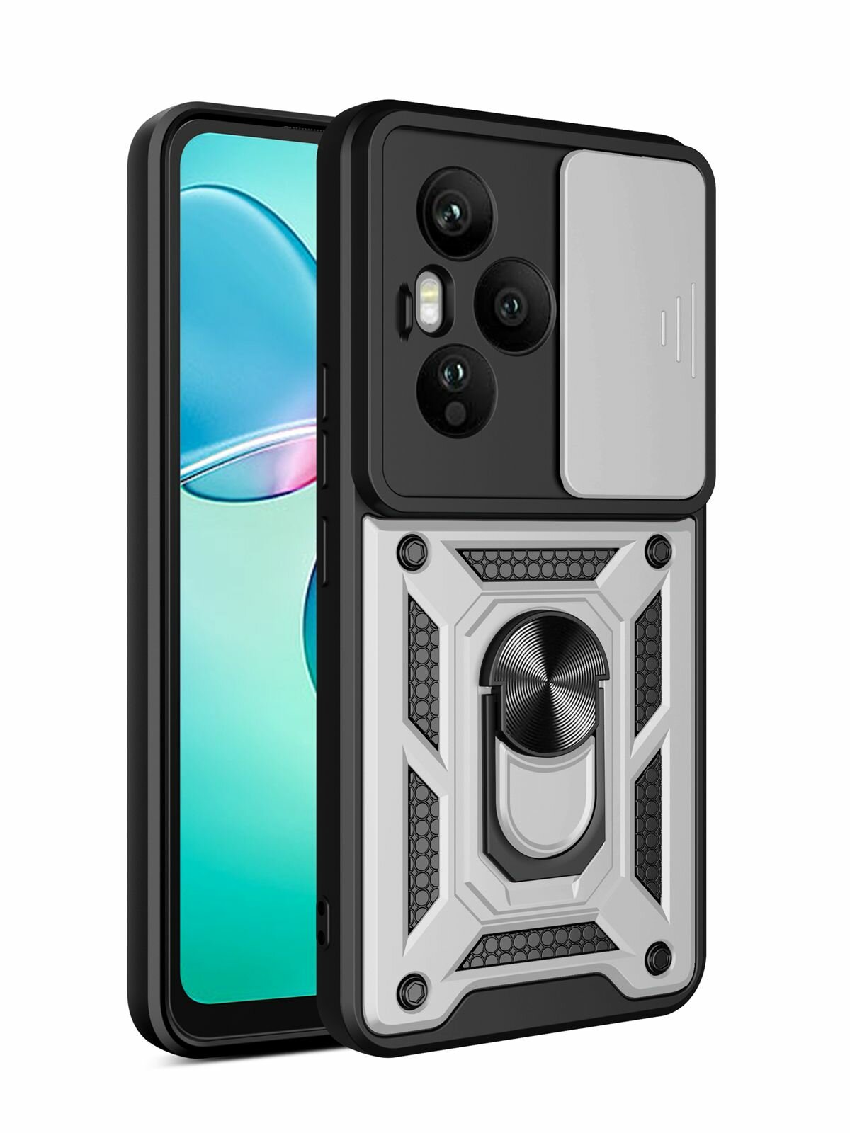 Чехол бронированный для Honor 400 Pro противоударный с защитой камеры