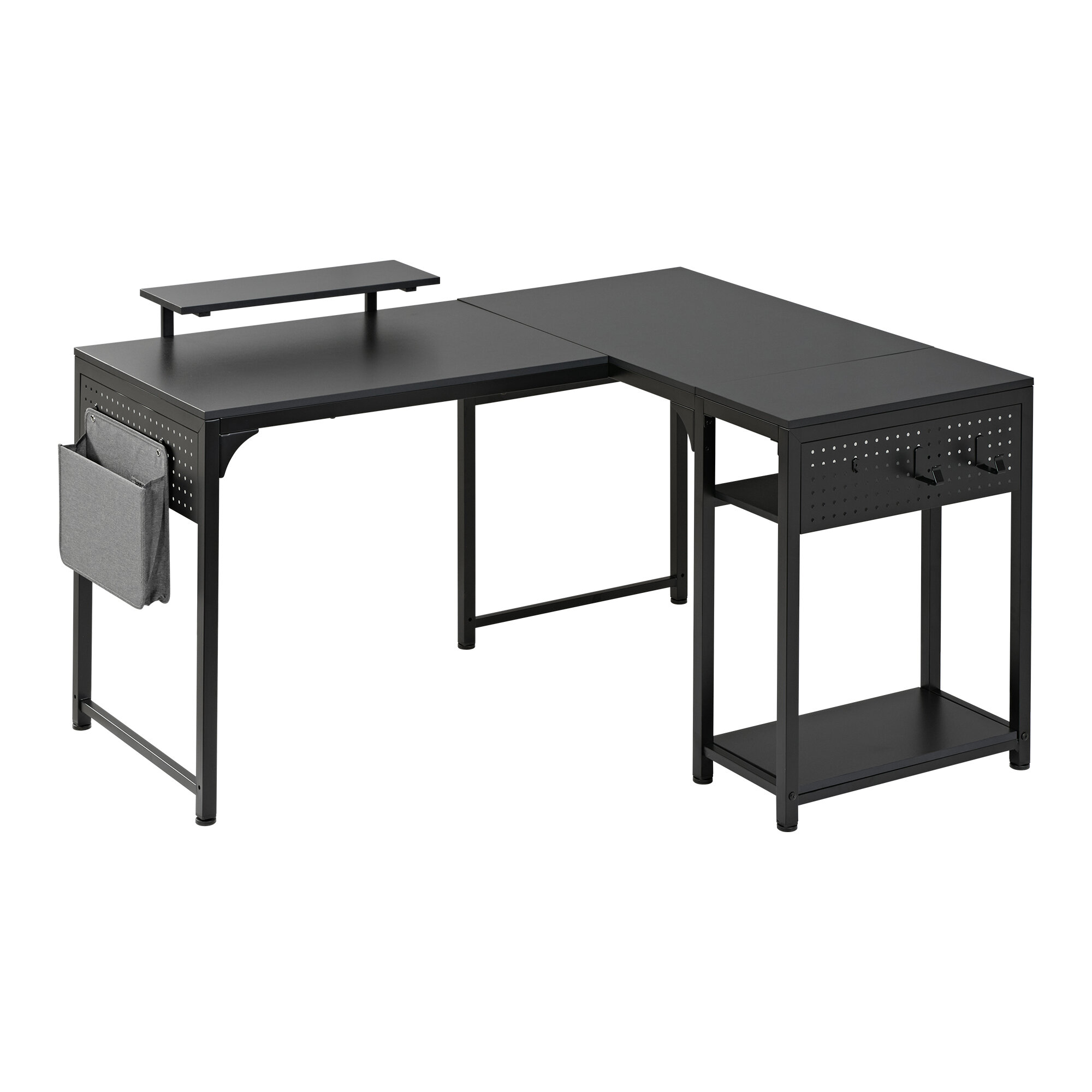 Стол письменный (для компьютера) угловой EUREKA ZX-L150B-B-RU с шириной 150 см, Black