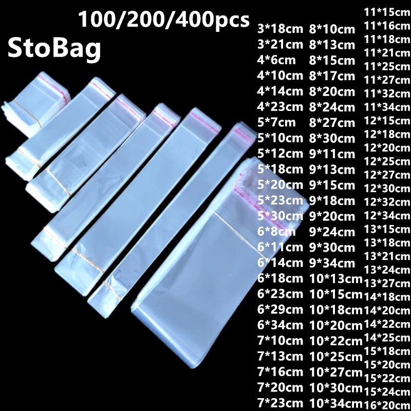 Прозрачные пакеты StoBag 3x18 см, 100/200/400 шт