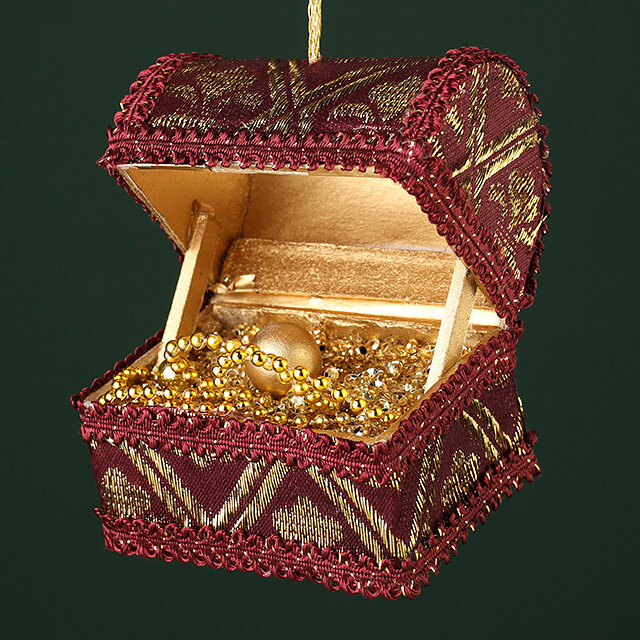 Елочная игрушка Сундук Таинственного Севера - Monarque 9 см, подвеска, Winter Deco, 2007599