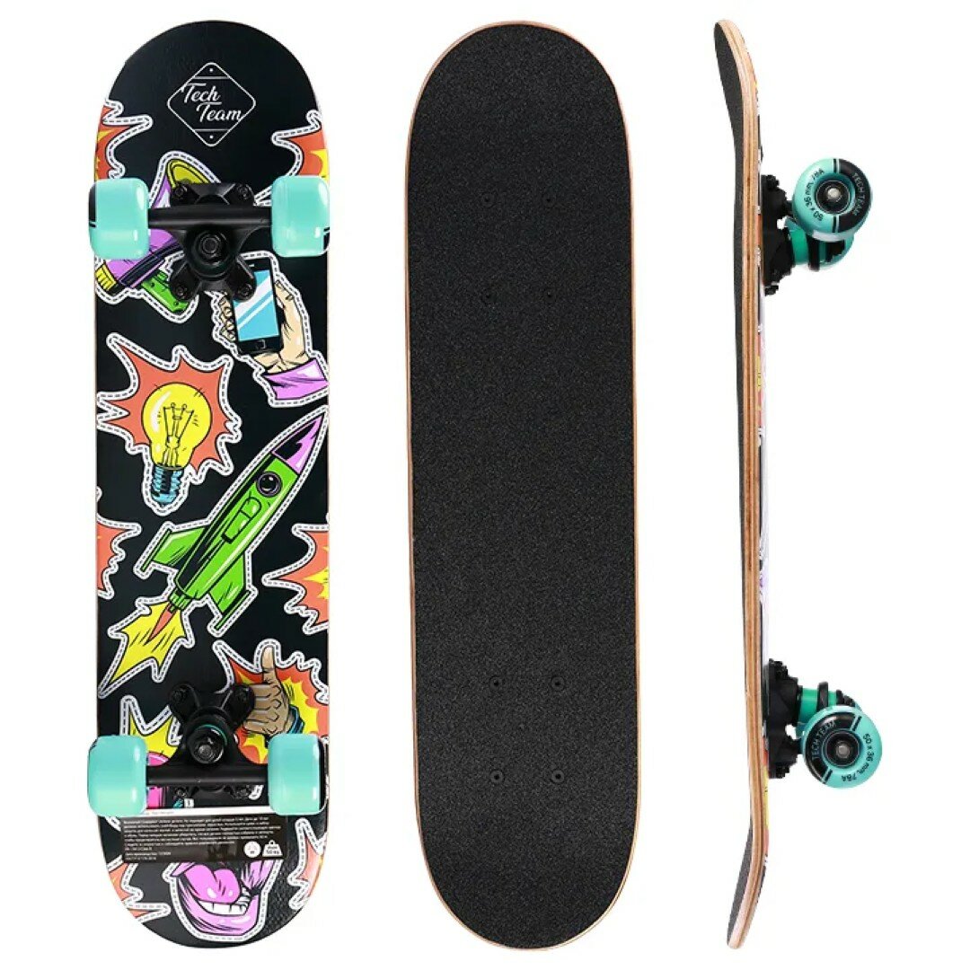 Скейтборд для детей Tech Team "Profi", 24x6, от 4 лет - 2025 Rocket