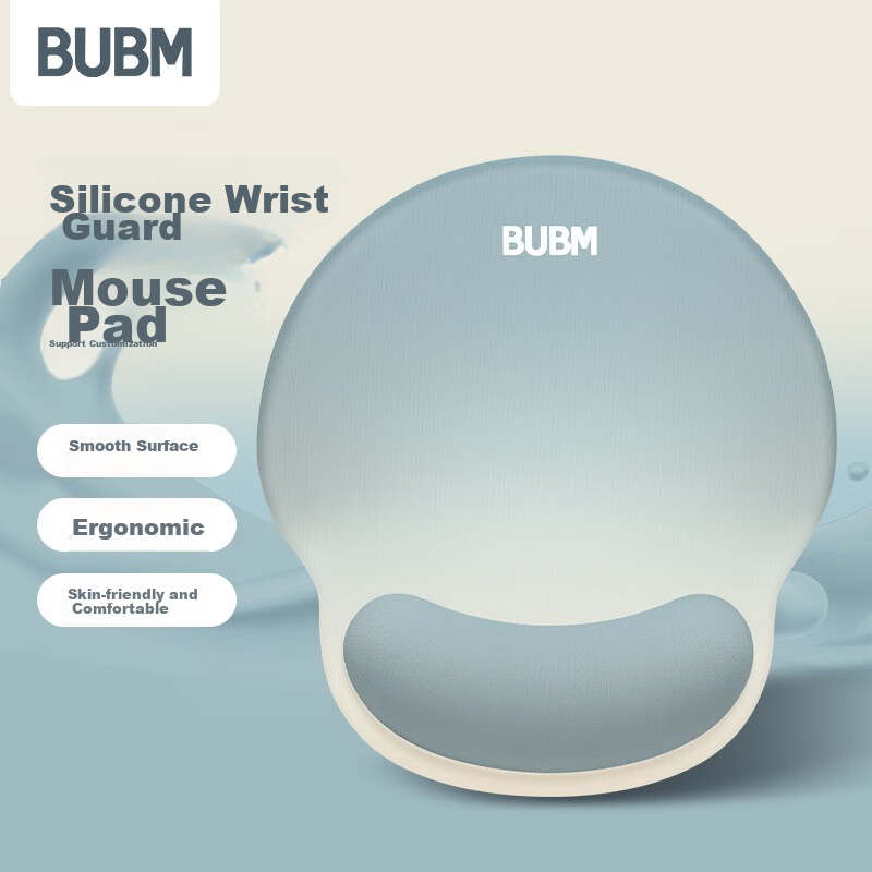 BUBM Wrist Rest Mouse Pad for Women, Wrist Support, Creative Simple Laptop Mouse Wrist Pad, Non-Slip Mouse Pad, Hand And Wrist Protection, Silicone Mouse Pad, Clear Sky Auspicious Cloud