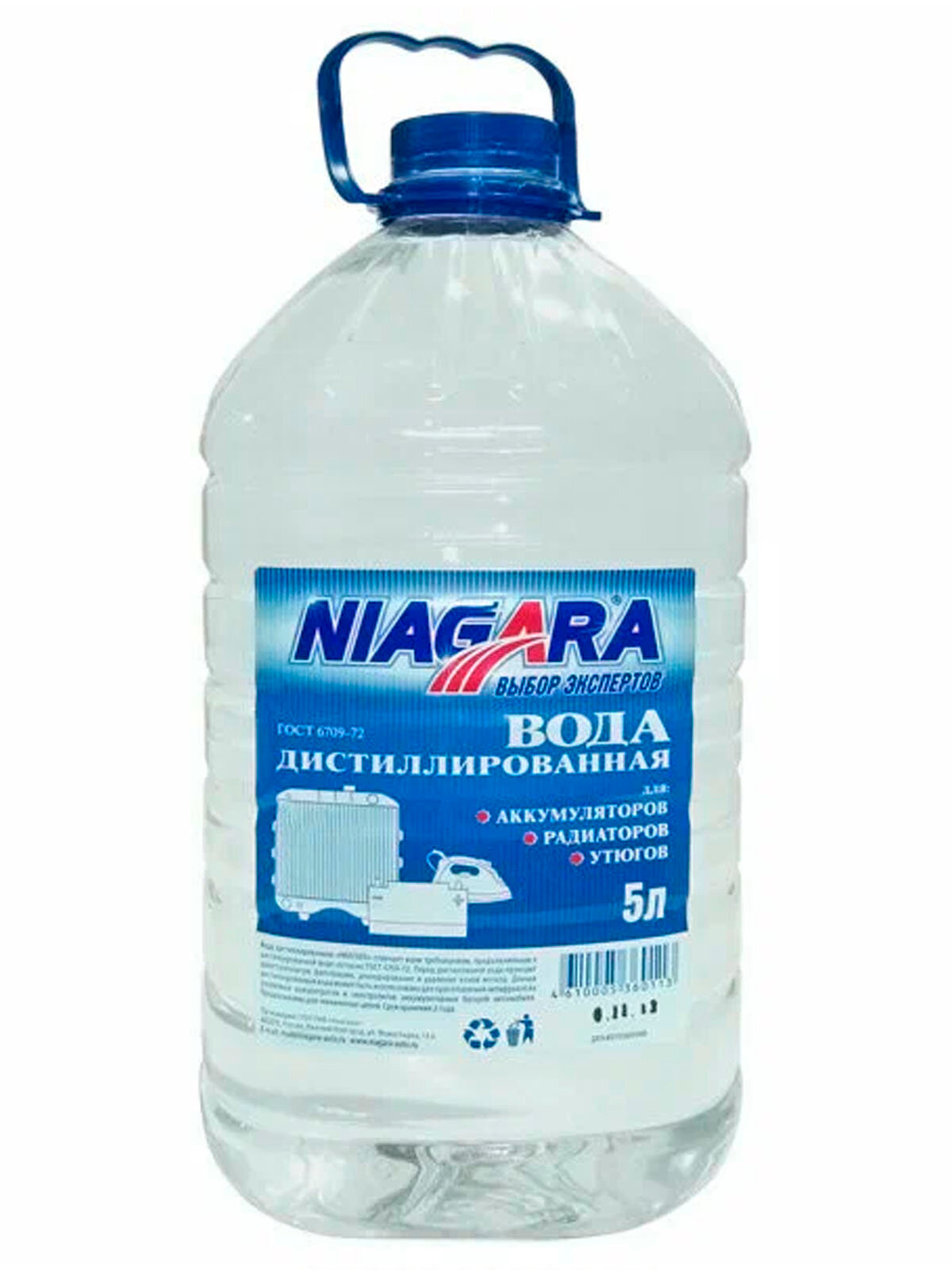 Вода дистиллированная 5л, NIAGARA 001012000010