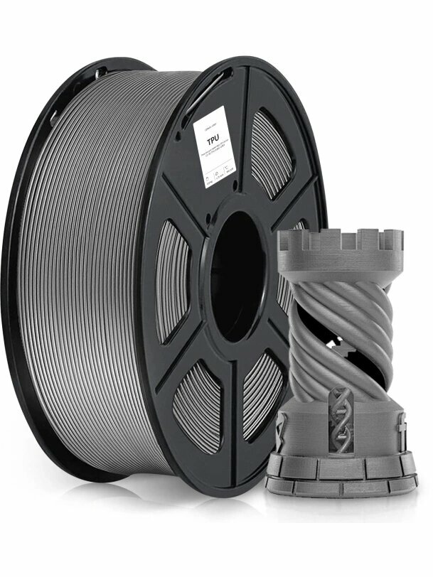 Пластик для принтера 3D Cactus CS-3D-TPU-0.8KG-GREY TPU d1.75мм 0.8кг L336м 1цв.