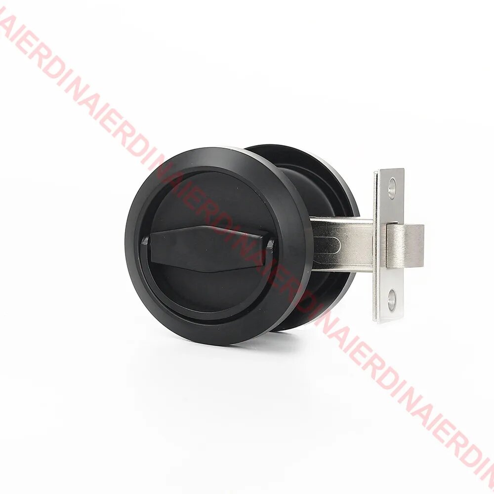 NAIERDI круглый скрытый дверной замок из нержавеющей стали, Black Set