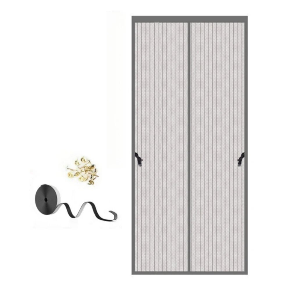 Магнитная москитная сетка SWSX для двери, серый, W90cmxH210cm