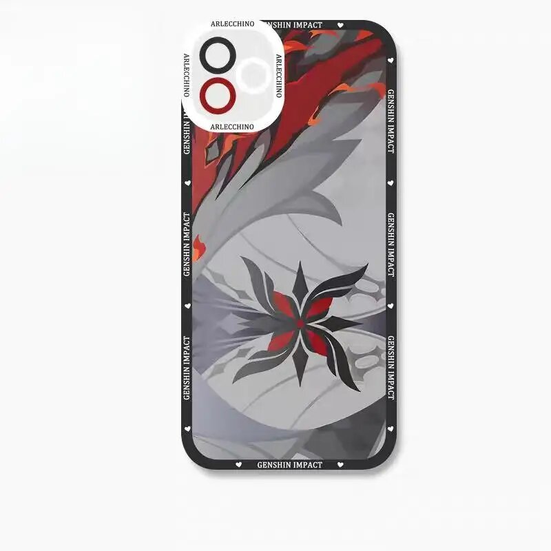 Чехол Genshin Impact Arlecchino на Redmi Note 12 Pro Plus, красный