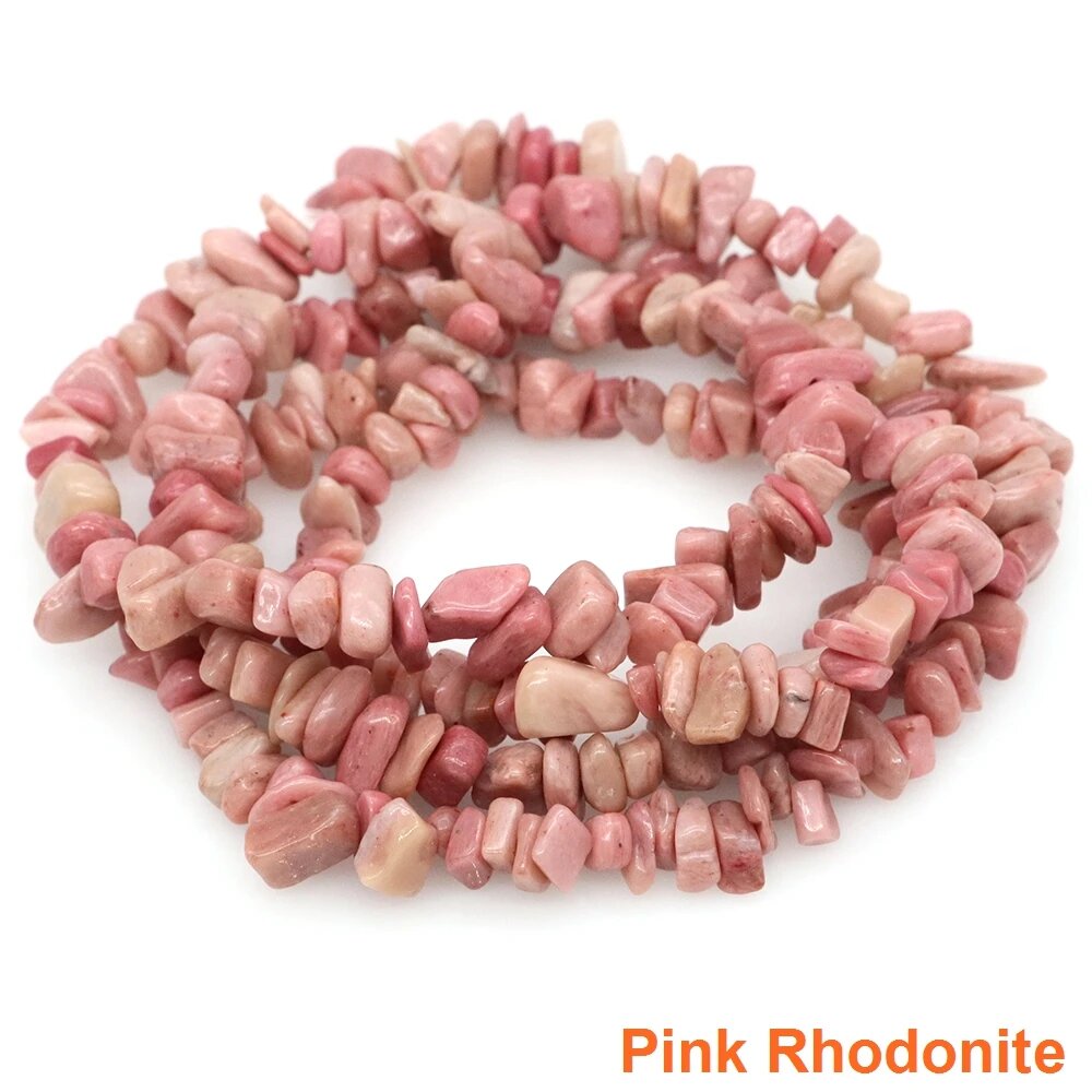 Турмалиновые бусины из натуральных камней Розовый, 5-8mm 16inches, Pink Rhodonite