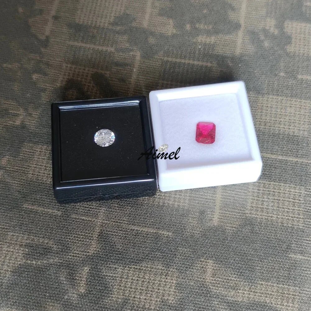 Квадратная коробка для хранения бриллиантов, серьги, кулон, драгоценные камни, органайзер для ювелирных изделий, упаковка, чехол для переноски, 15 шт, дисплей для монет, драгоценных камней, подарочная коробка, white, Розовый