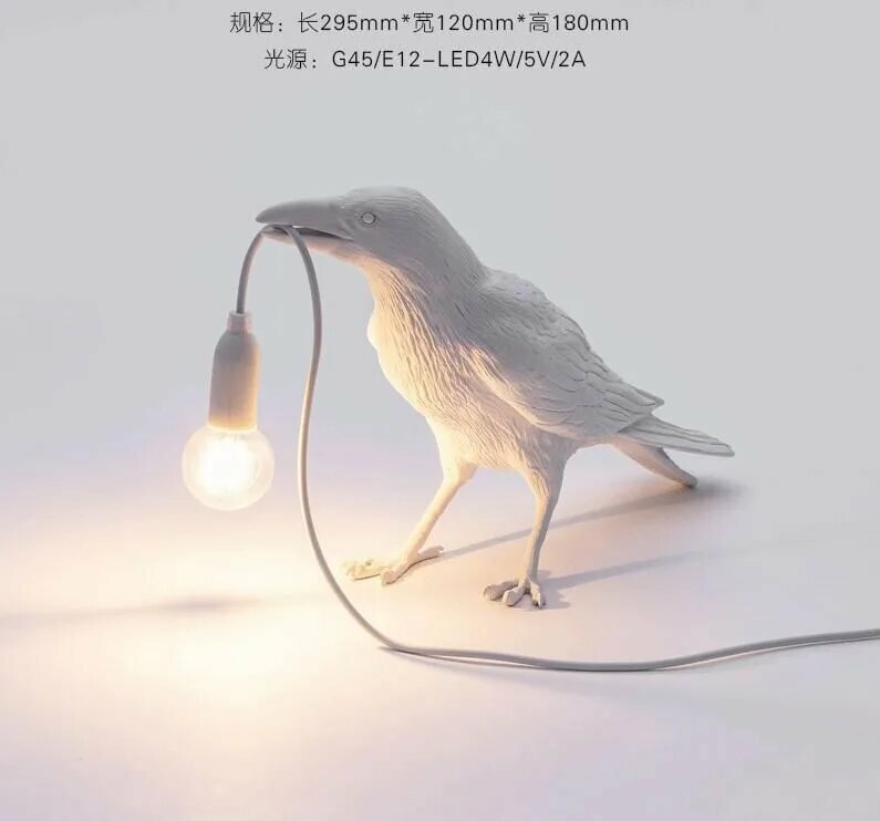 Трансграничный настенный светильник из смолы «Благоприятная птица»: минималистичный и креативный, E14, 10 Вт