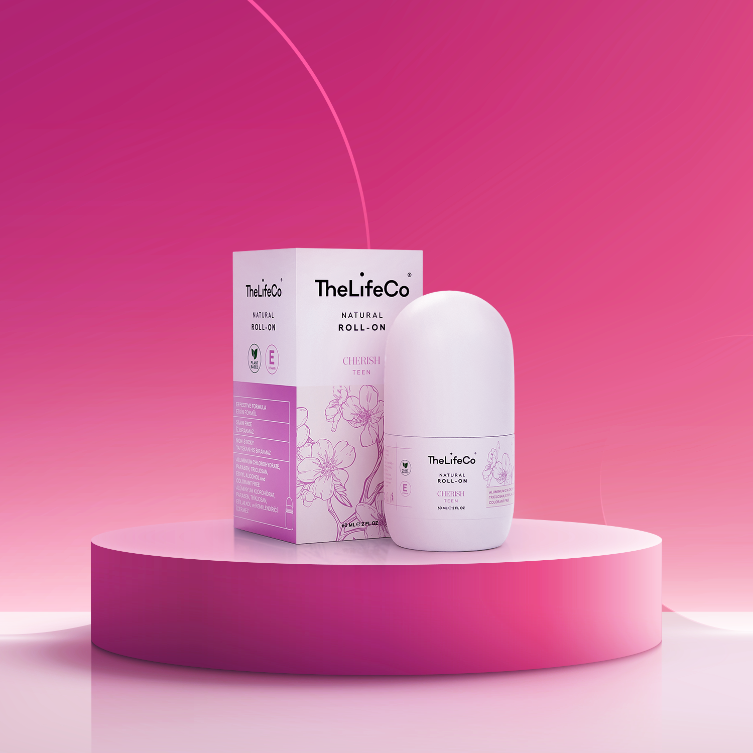Дезодорант TheLifeCo Cherish Teen 60мл | Шариковый |для подростков |Фруктовый аромат |Натуральный состав