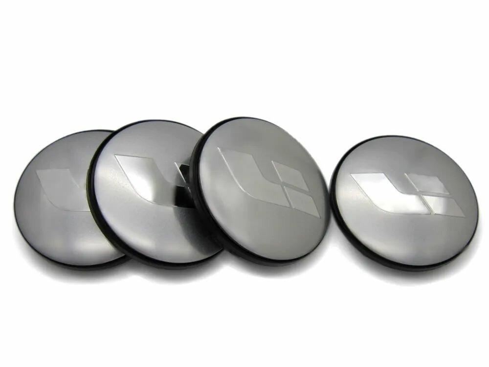 Колпачки заглушки на литые диски КиК Lixiang silver 62/55/10, комплект 4 шт.