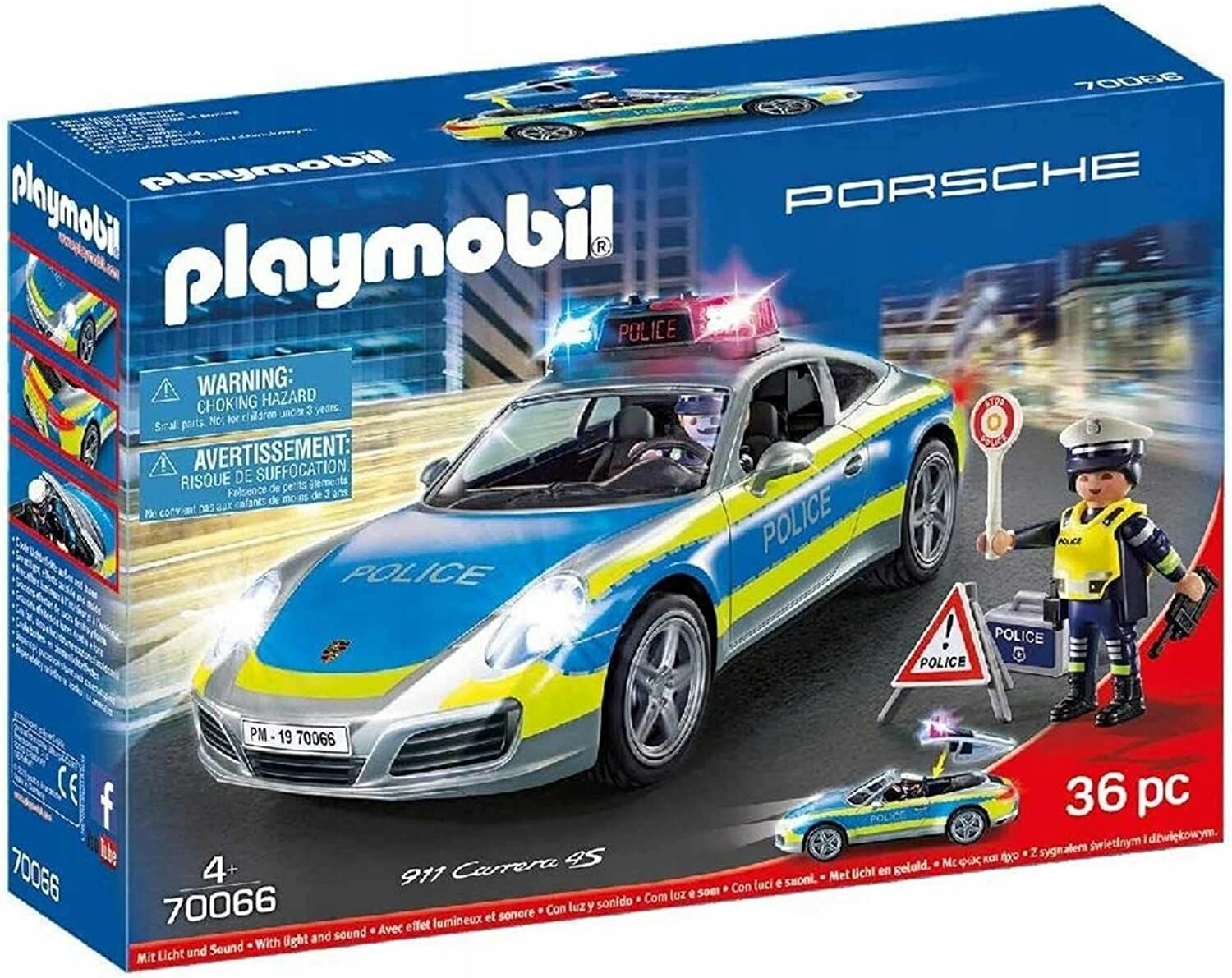 Playmobil Porsche 911 Carrera 4S полиция (70066)