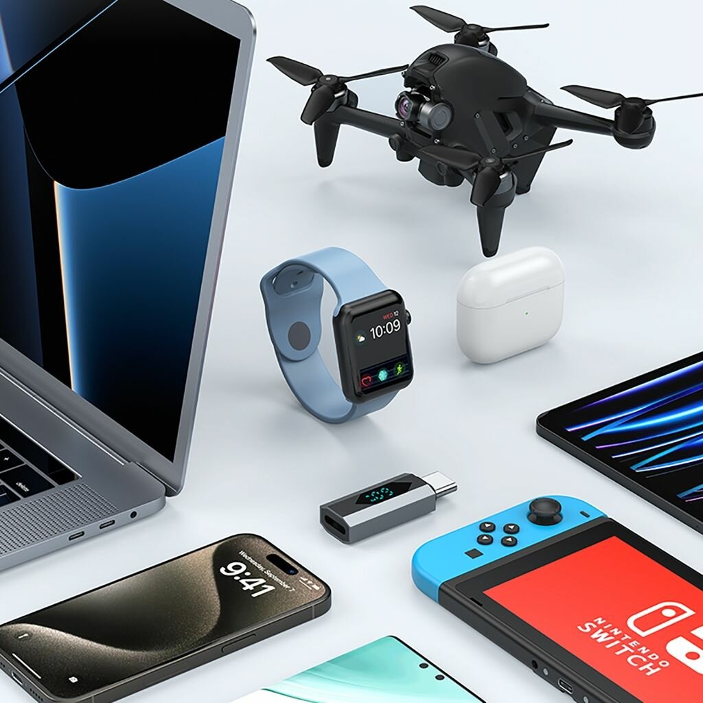 Адаптер для подключения цифрового дисплея Type C к Apple female мощностью 60 Вт-серебристый