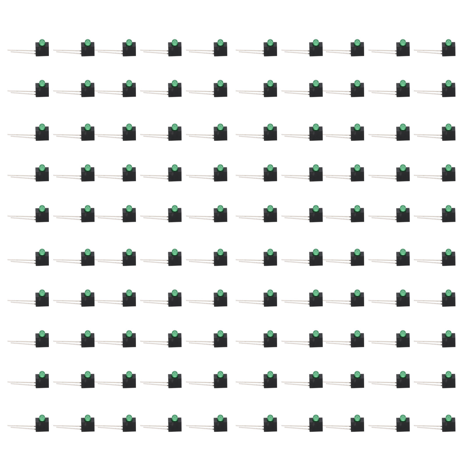 Цоколь для светодиода 3мм, прямой, с LED (100 шт.), зеленый