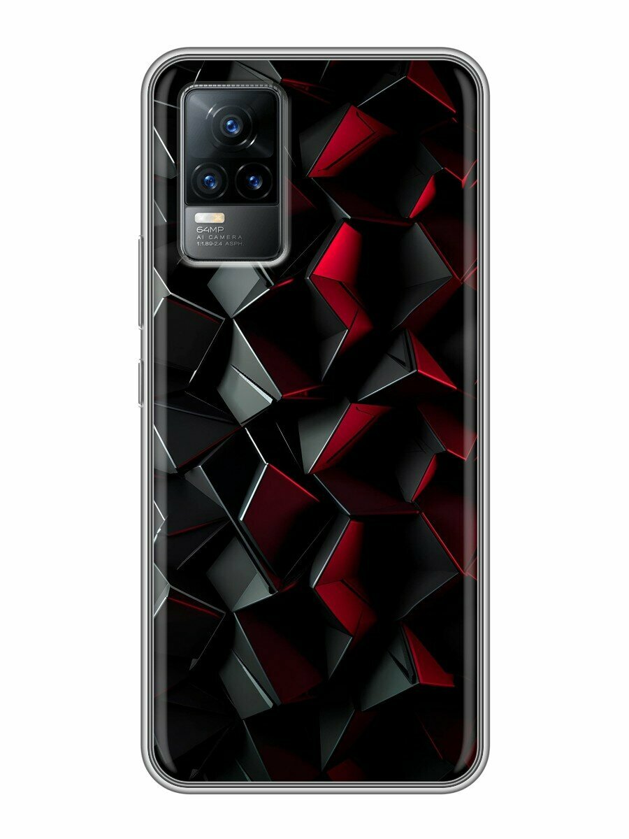 Чехол для Vivo V21e Черный принт (Виво В21е)