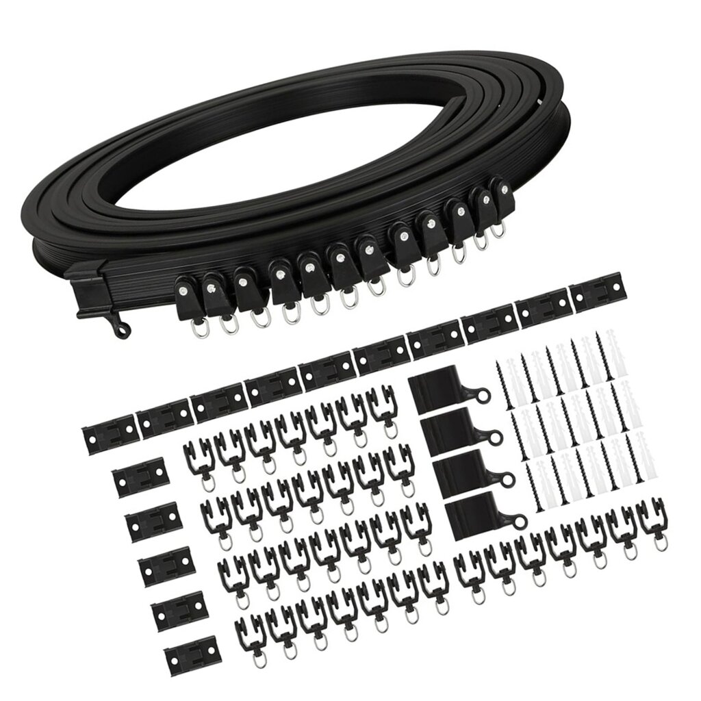 Комплекты гибких карнизов для штор 5-Метровые Потолочные направляющие с Роликами и Кронштейнами для Драпировки и перегородок Дома или в офисе