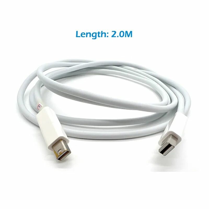 Белый 2-метровый адаптерный кабель Thunderbolt 2, кабель передачи данных для мультимедийного монитора Apple, разъем «папа-папа»
