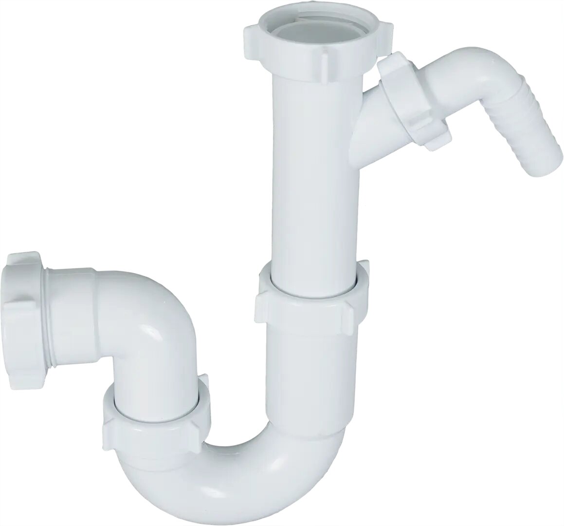 Сифон для мойки без выпуска с отводом для стиральной машины