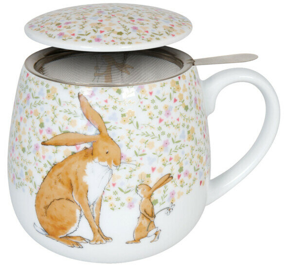 Набор для чая 400 мл. 3 пр.(кружка/сито/крышка) "Guess how much I love you", фарфор, Könitz Германия.