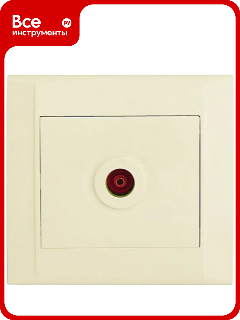 Розетка, MAKEL, телевизионная проходная MAKEL TV 1-м СП Defne IP20 6дБ крем. 42010007