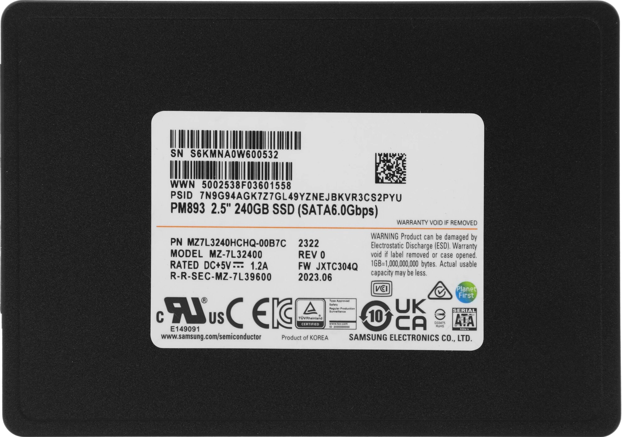 Накопитель SSD Samsung SATA-III 240GB MZ7L3240HC