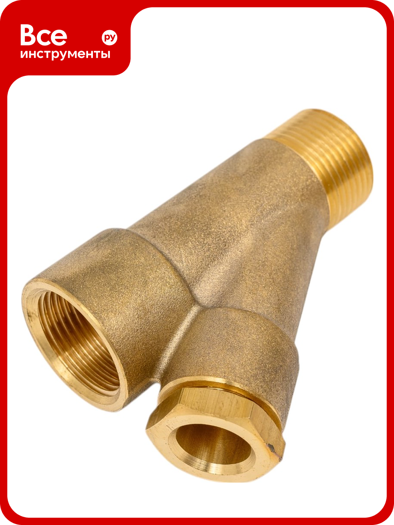 Тройник «косой» IQWATT 3/4’ дюйма с вводом 1/2’ под 45º и герметичным фитингом для монтажа греющего кабеля внутри