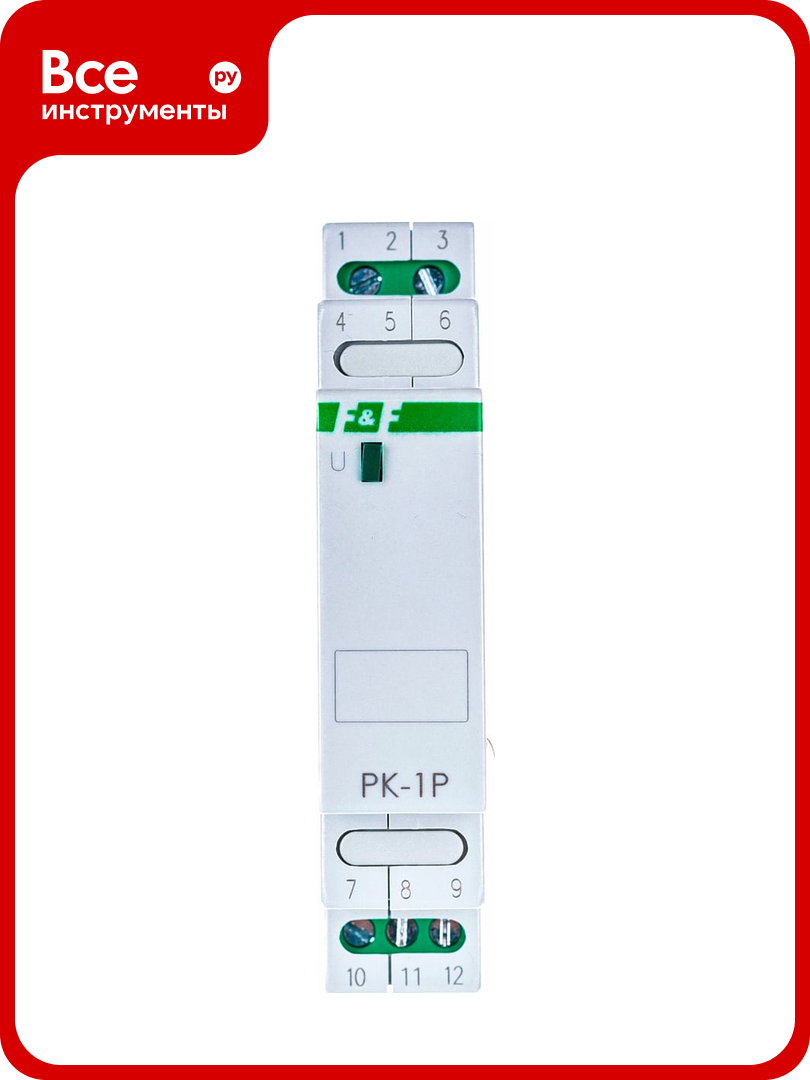 Промежуточное реле F&F PK-1P/Un230V EA06.001.004, 18×90×65, 230 В