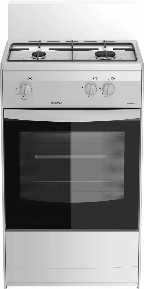 Газовая плита Darina 1AS GM521 001 W, 2 конфорки, 45л, газ-контроль, вертел, подсветка