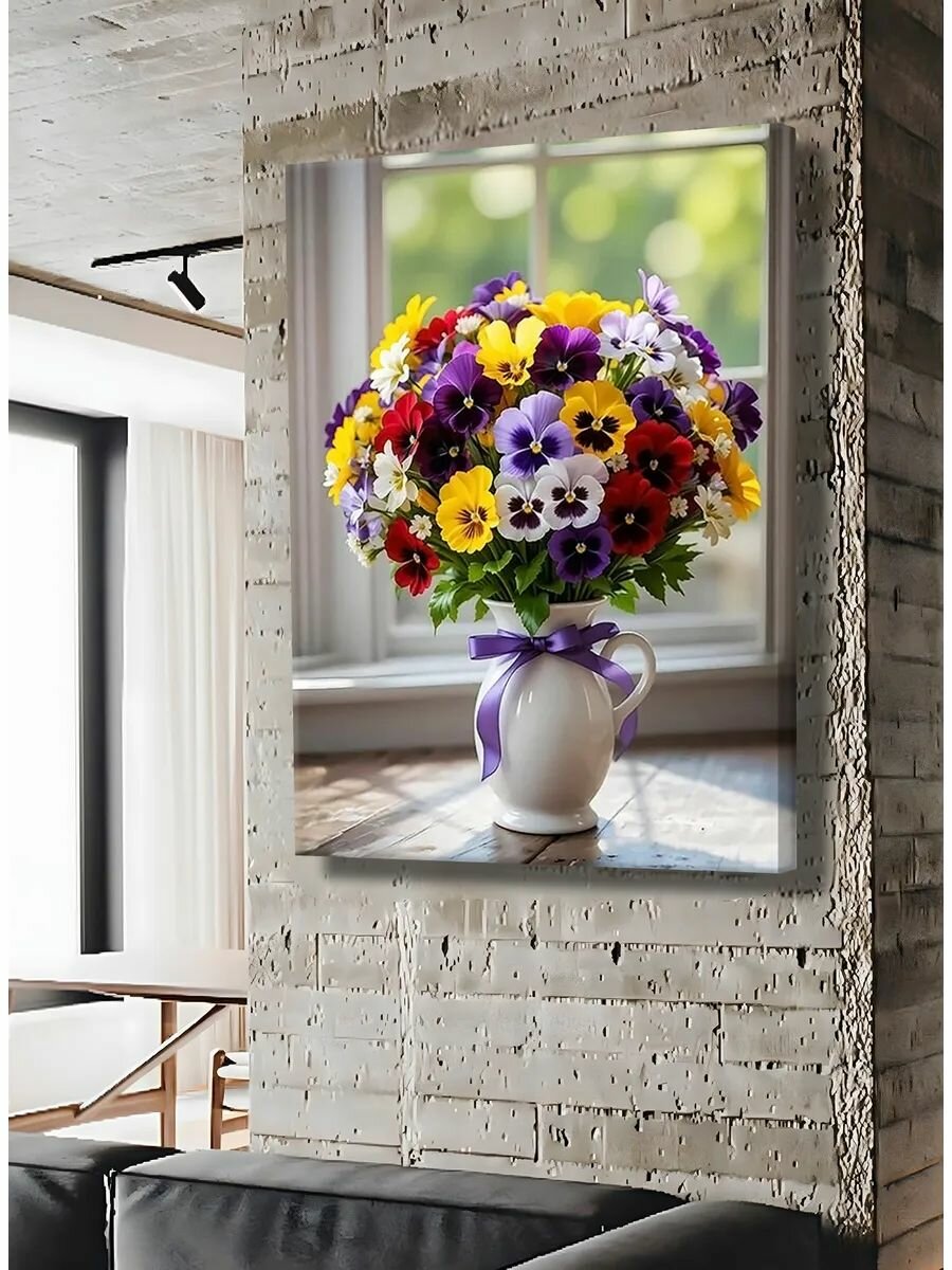 Картина Анютины глазки модульная 30х40см 1шт.