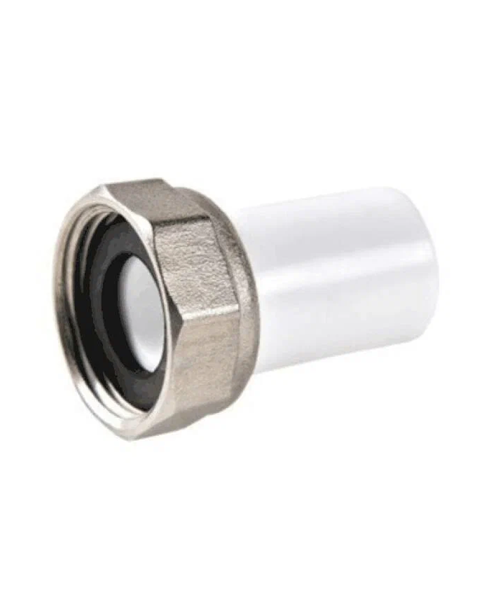 Штуцер PP-R комбинированный белый Дн 32х1 1/4" с накидной гайкой VALFEX 10136032