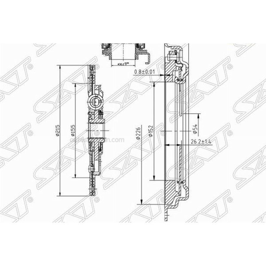 SAT STWMZ022 Комплект сцепления Mazda 6 02-08 / Atenza 02-07