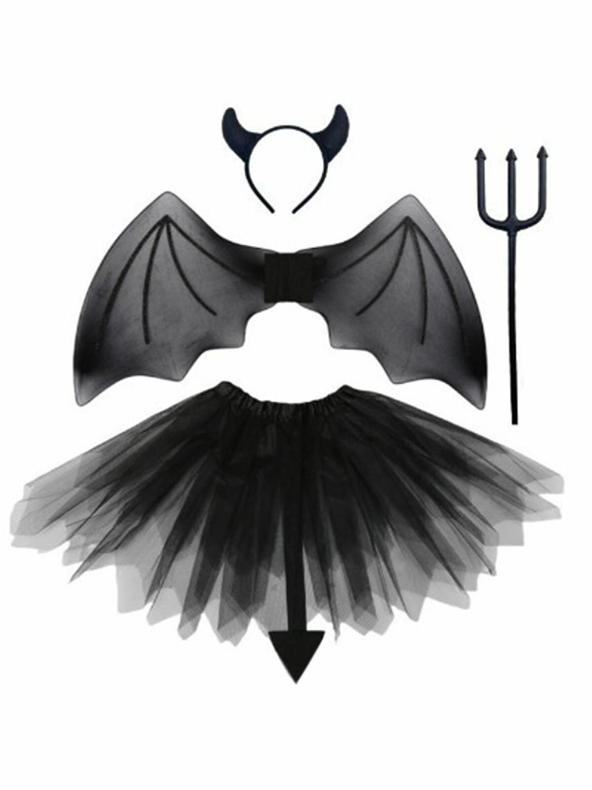 Костюм принцессы-демона для девочки, - пирог с четырьмя черными дьяволами