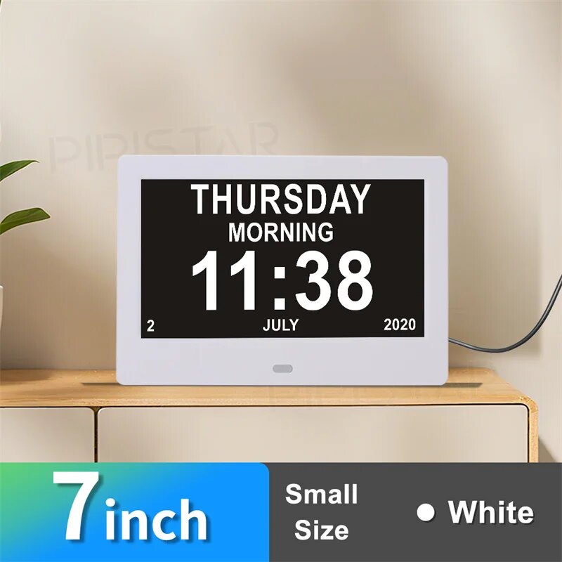 PIPISTAR 10,1-дюймовая цифровая фоторамка-часы 7-inch white