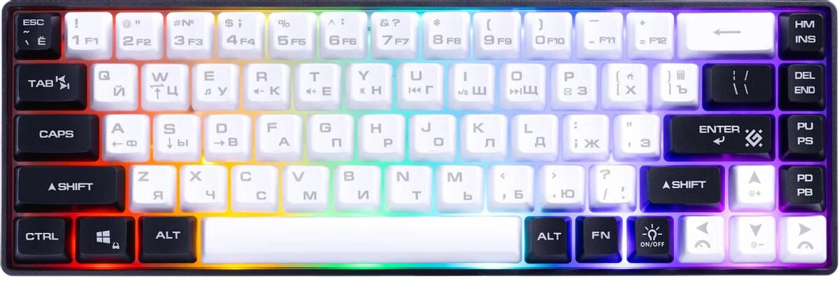 Клавиатура Defender Aris GK-349 (45349) белый/черный, проводная, USB