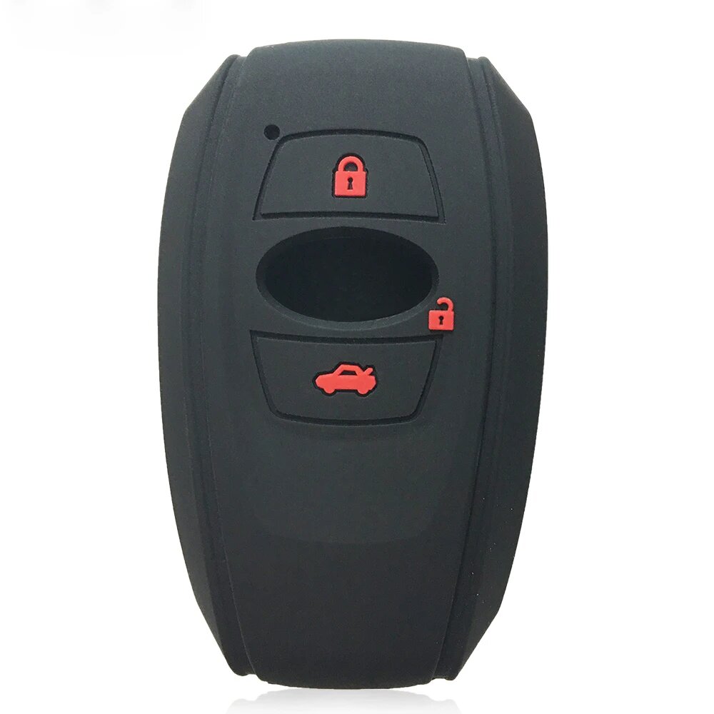 Силиконовый чехол-накладка Автомобильный Брелок дистанционного управления с ключом для Subaru Forester SV, BRZ, XV, наследие, держатель для ключей, чехол-накладка, защита для брелока 2020, 2019, Black(red 3 BTTN)