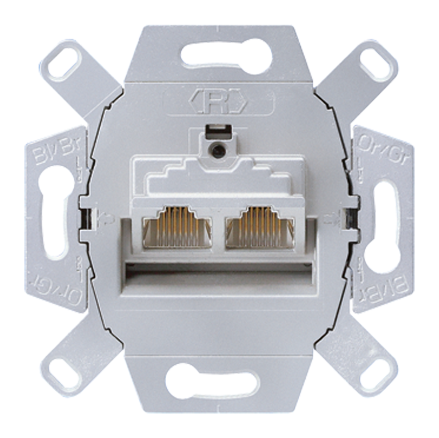 Компьютерная розетка Jung двойная 6 категории 2хRJ45 механизм UAE8-8UPOK6