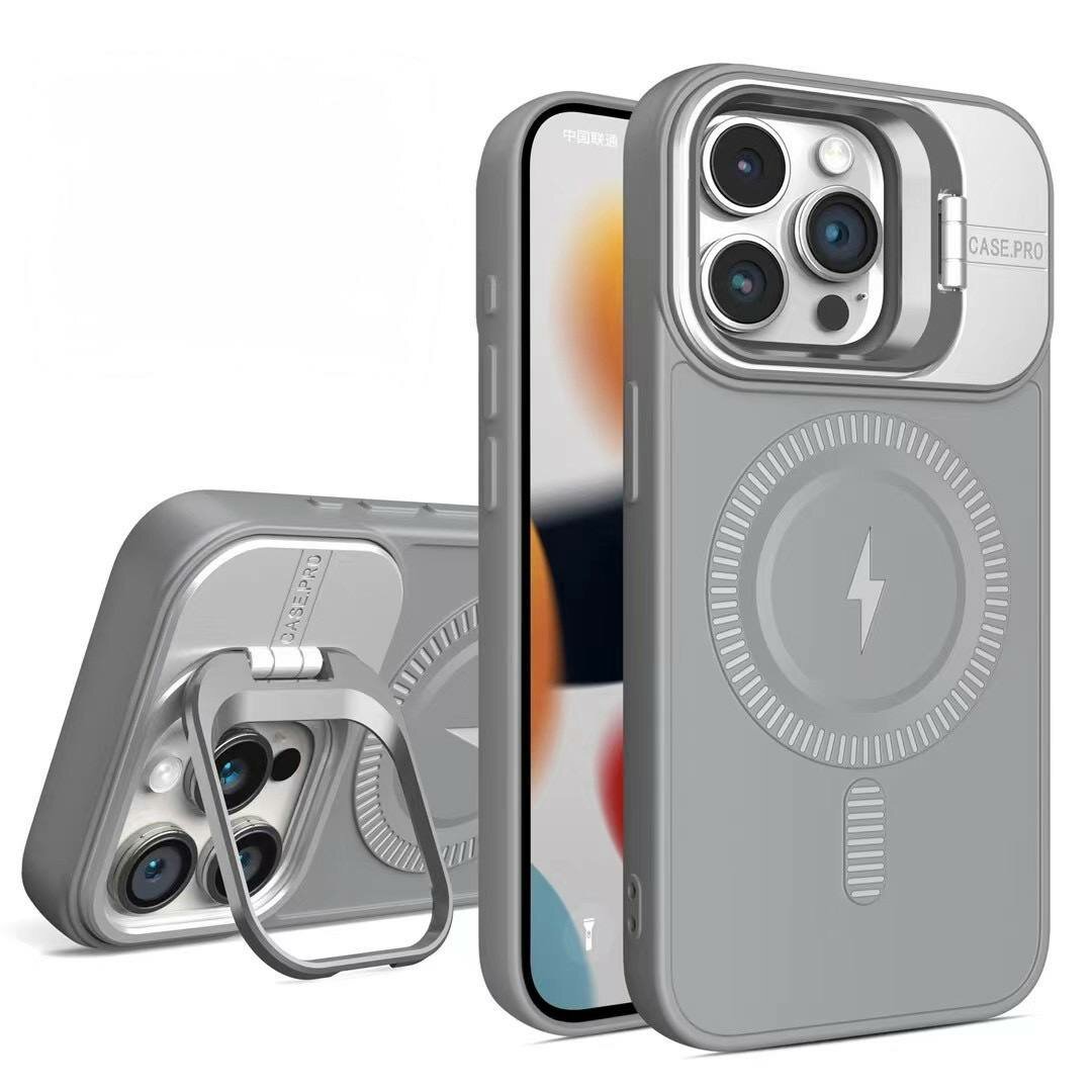 Чехол на айфон 13 с MagSafe и подставкой серый - Чехол iPhone 13 серый