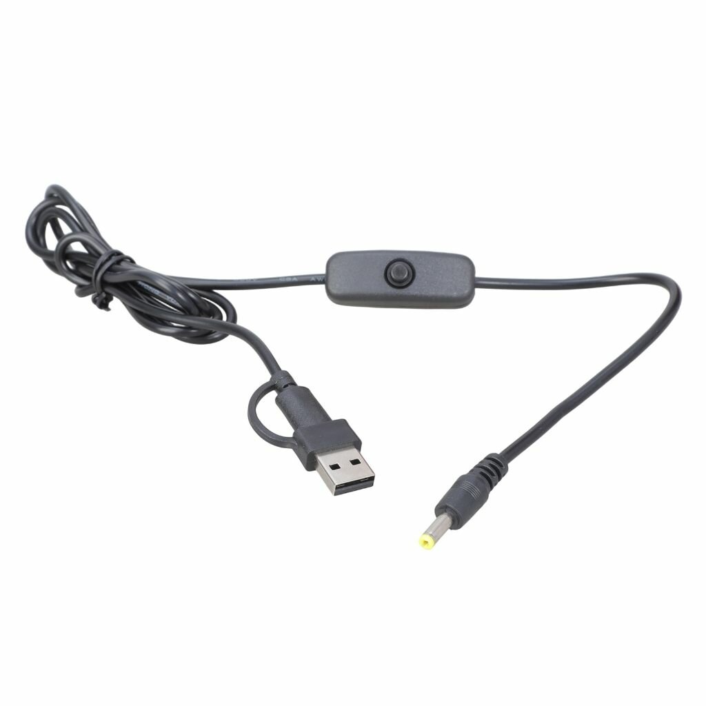 Адаптер питания usb, Кабель для зарядки USB + Type C до 4,0x1,7 мм, 5 В