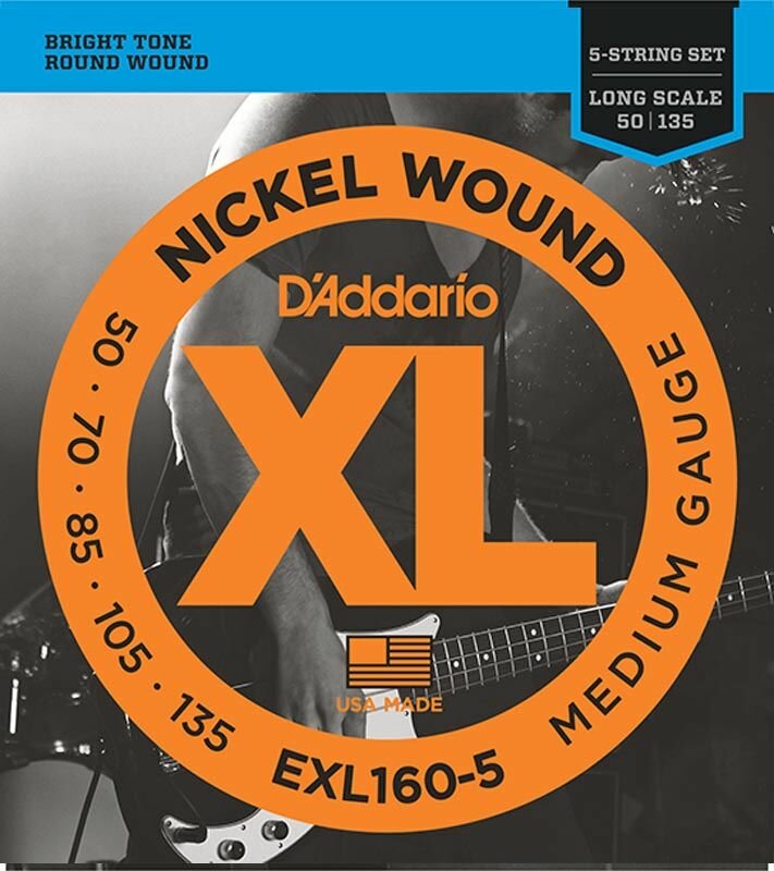 D'Addario EXL160-5 XL NICKEL WOUND 5-string Long Medium 50-135
