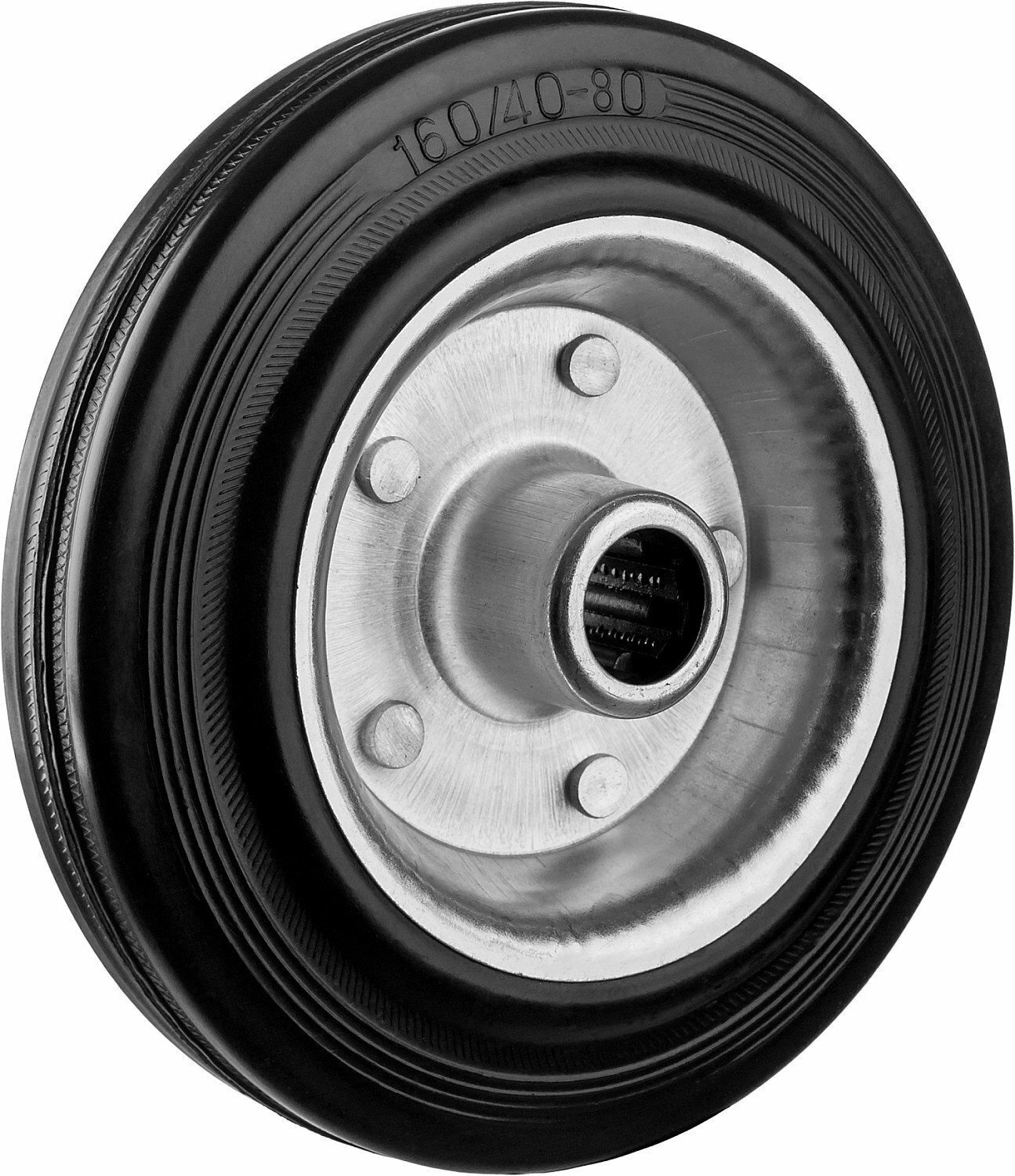 Колесо резина металл игольчатый подшипник ЗУБР Профессионал диаметр 160 мм грузоподъемность 145 кг